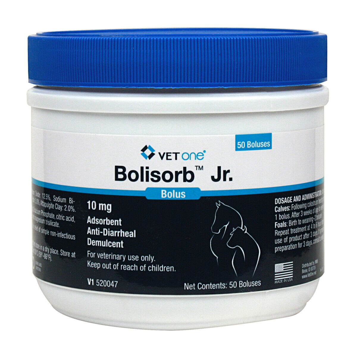 VetOne Bolisorb Jr. Bolus Absorbent Anti-Diarrheal Demulcent (50 Count ...